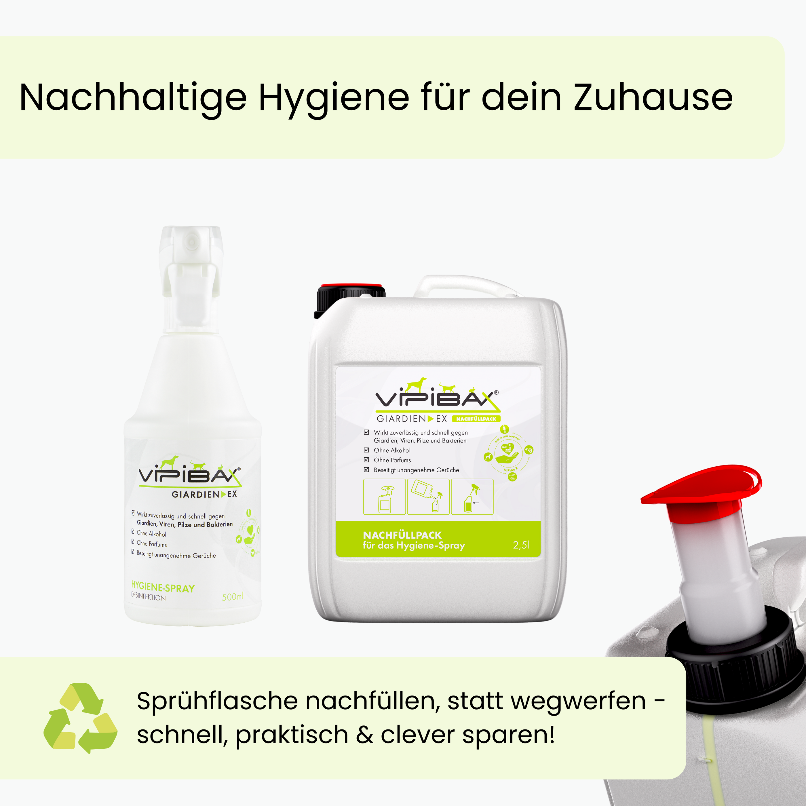 ViPiBaX Giardien EX Hygiene-Spray 500 ml – Desinfektion für Haustiere